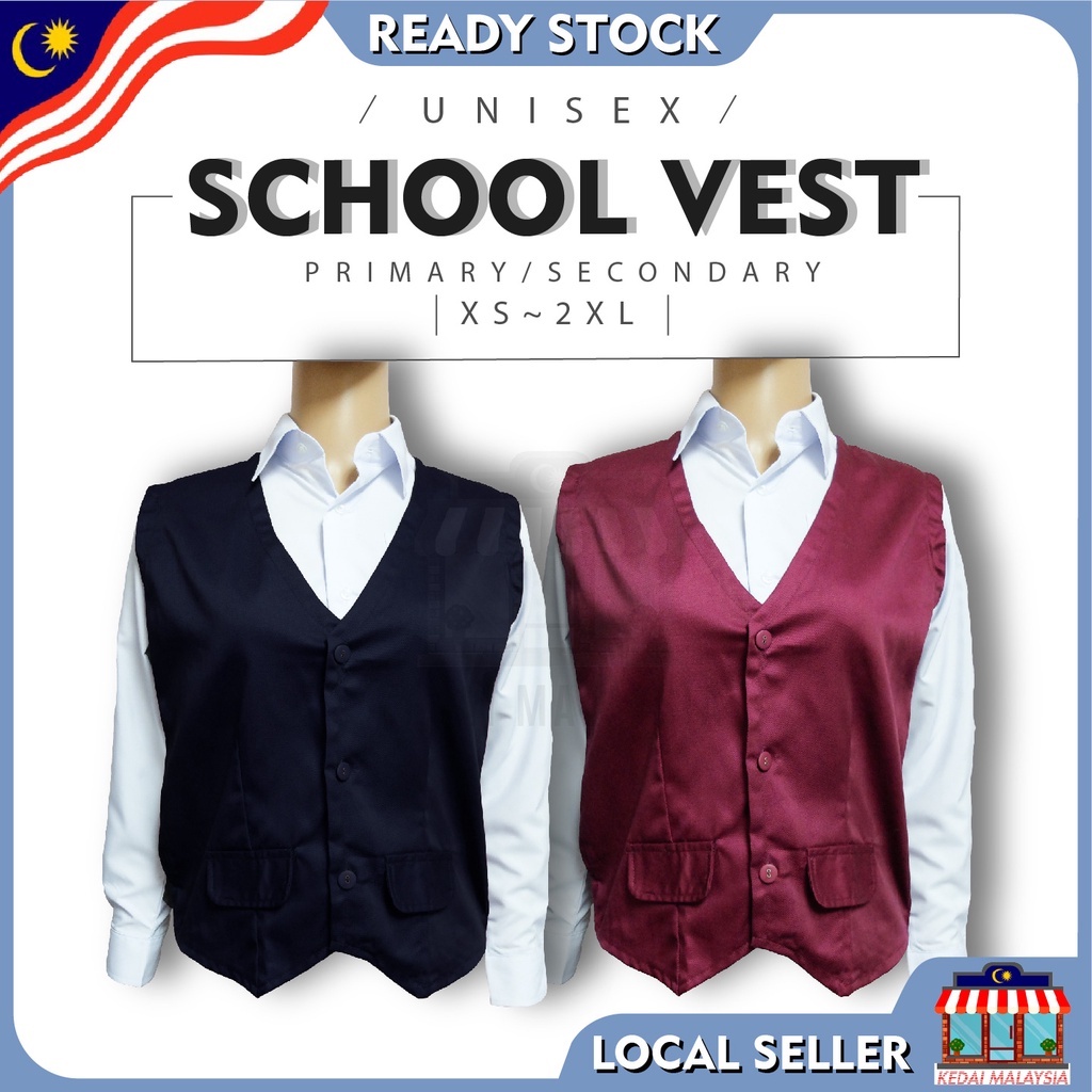 Vest Sekolah Pengawas/ Vest Sekolah Rendah & Menengah/ School Vest XS ...
