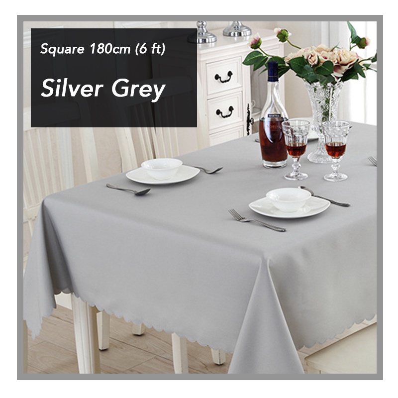 ACEVE DREAM READY STOCK Plain 1.8M (6FT) Square Round Table Top Cloth ...