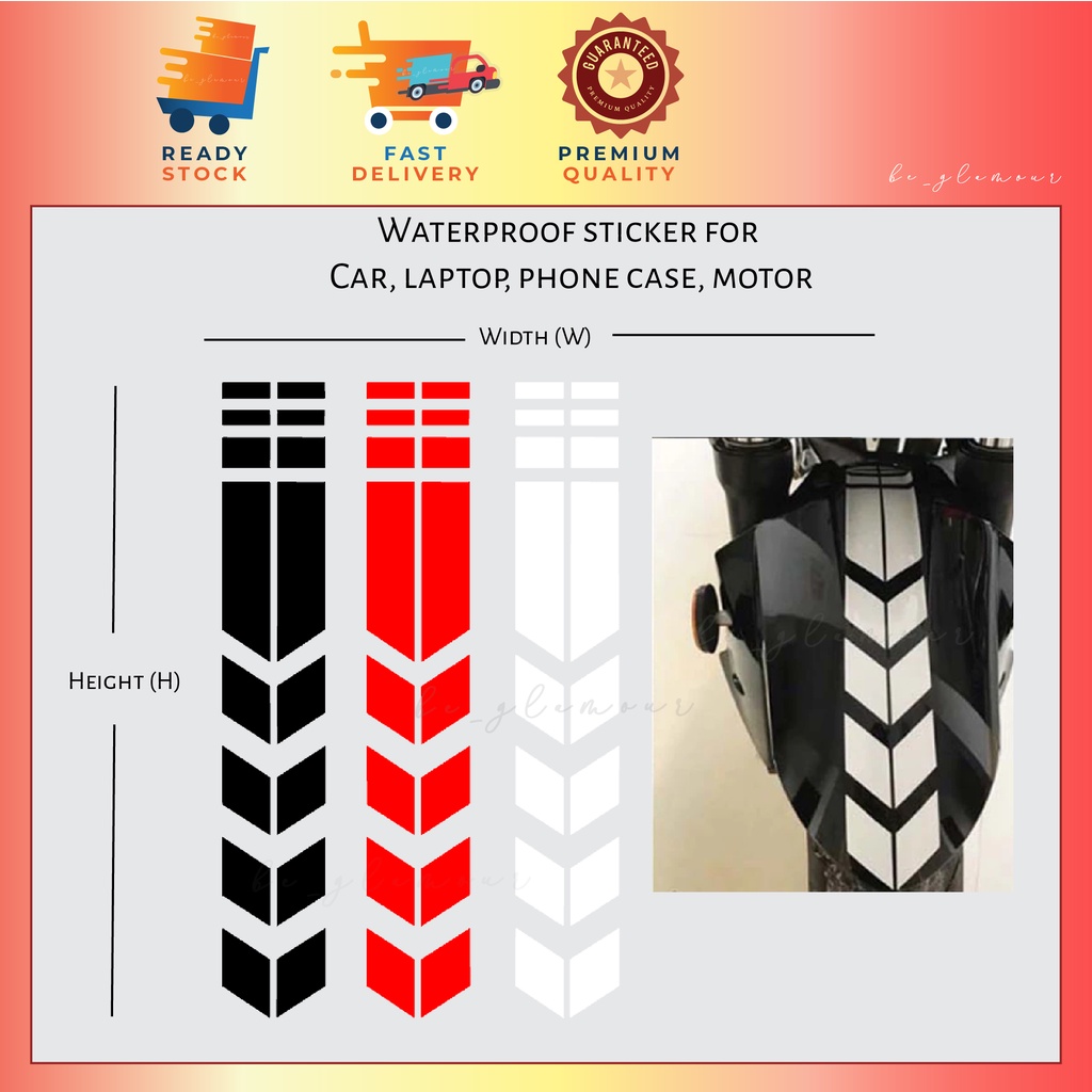 Motorcycle Stripe Arrow Reflective Stickers Safety Warning Fender ...