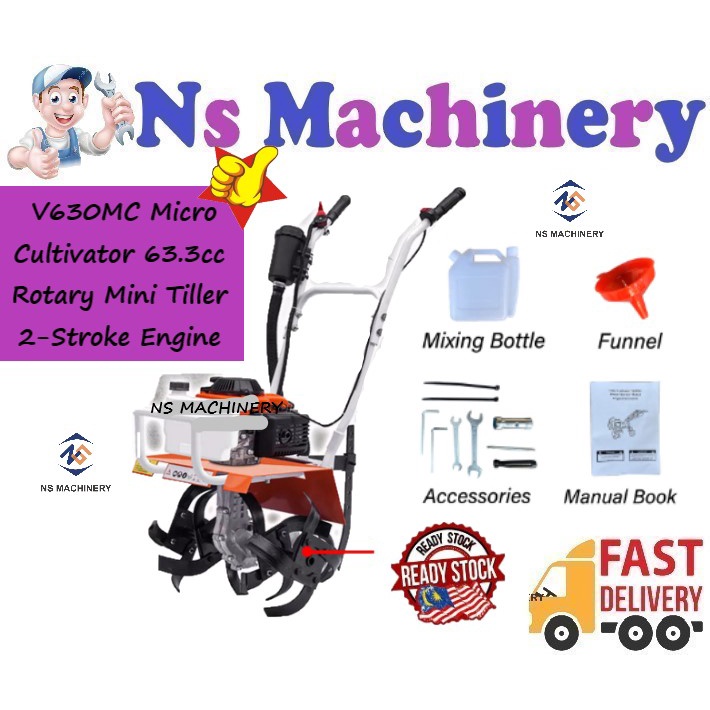 Mini Tiller Machine/V630 Micro Cultivator 63.3cc Rotary Mini Tiller 2 ...