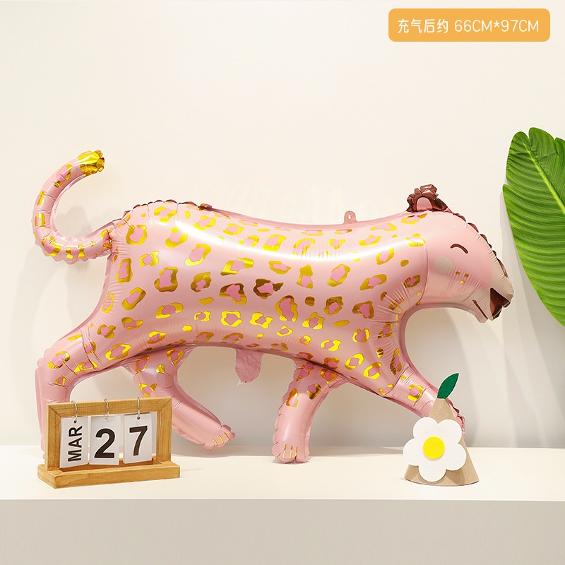 Cartoon animal balloon aluminum foil balloon pink leopard giraffe ...