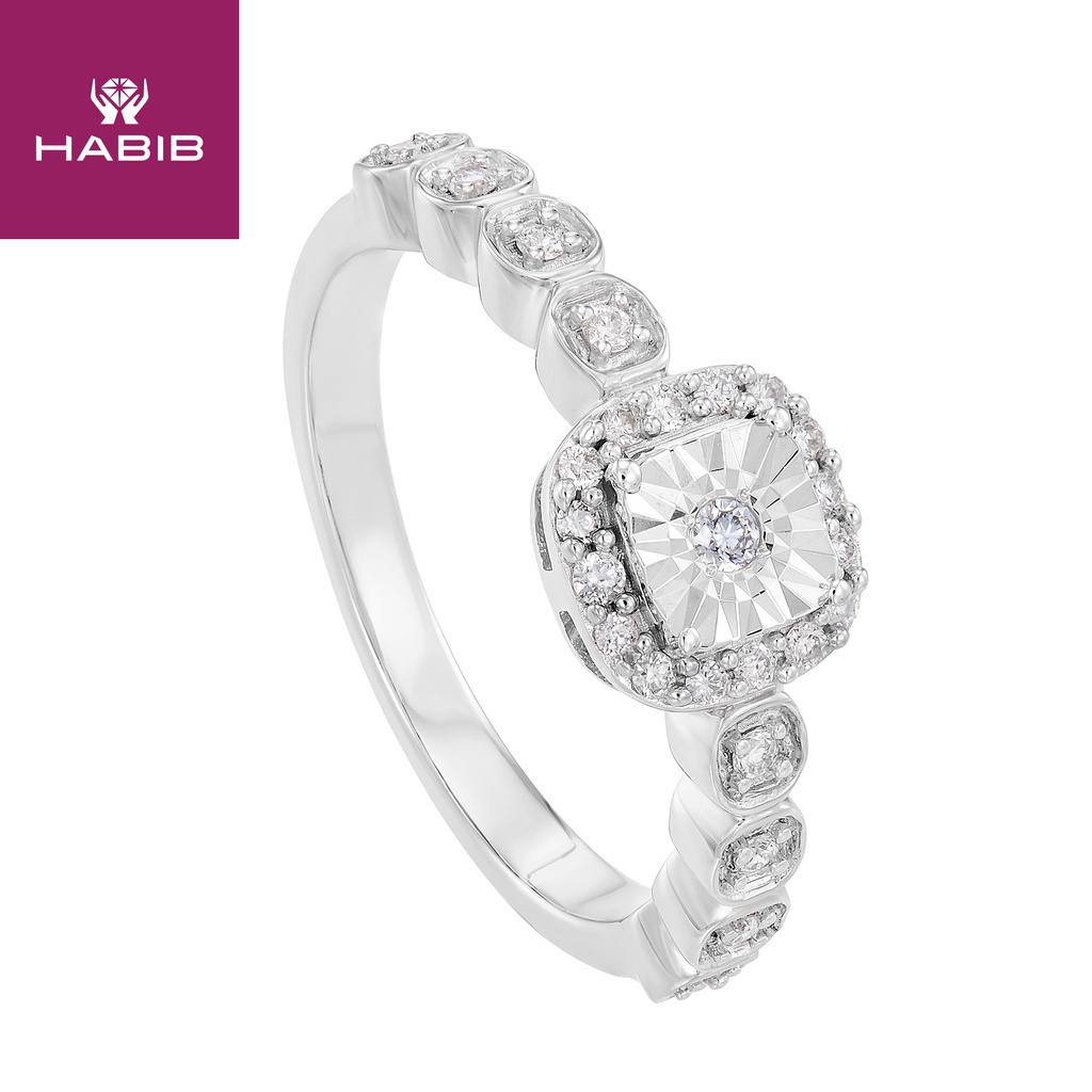 HABIB Halo Diamond Ring in 375/9K White Gold 264840922(WG) | Shopee ...