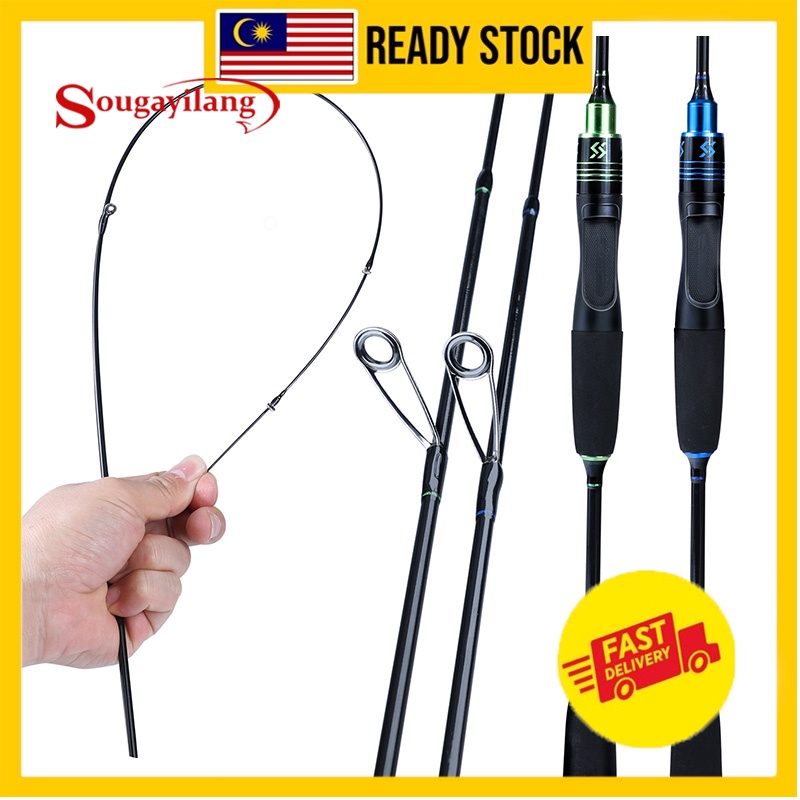 Sougayilang UL Spinning Fishing Rod 2 Sections Solid Tip Micro-Jigging ...