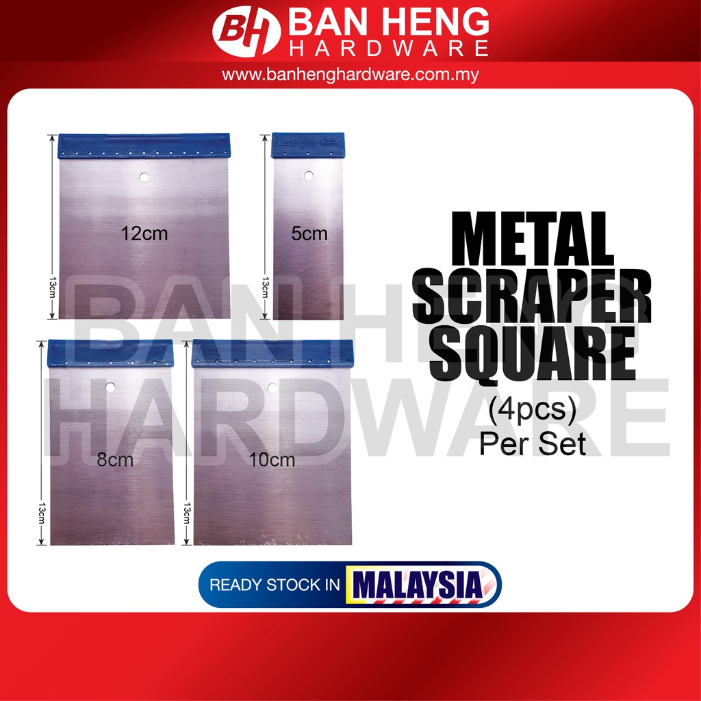 4PCS STEEL SCRAPER SET POLY PUTTY KNIFE | Shopee Malaysia