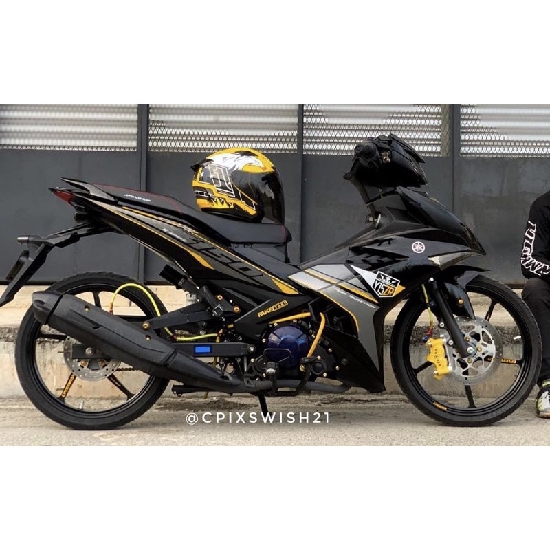 COVERSET CUSTOM Y15ZR V1 V2 HITAM DIAMOND | Shopee Malaysia