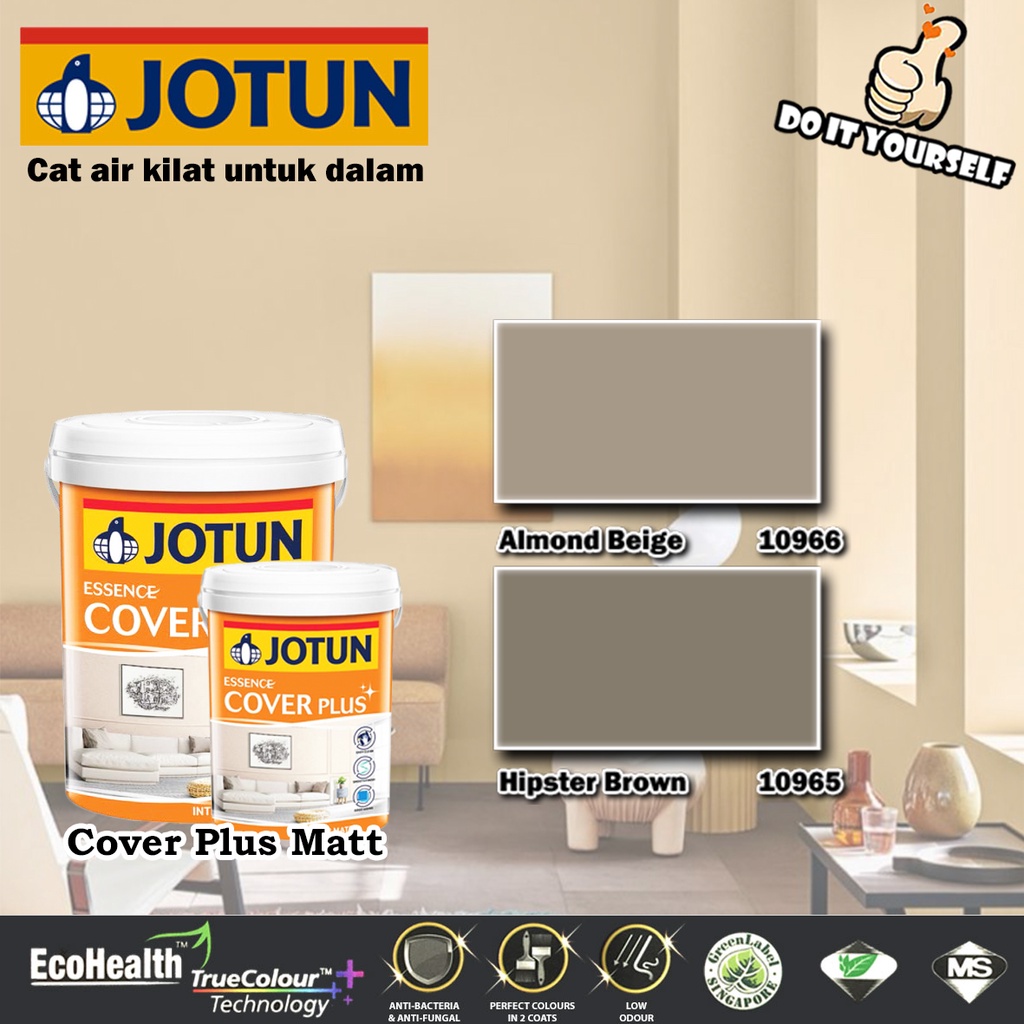 JOTUN ESSENCE COVER PLUS INTERIOR MATT 5 Liter Almond Beige 10966 ...