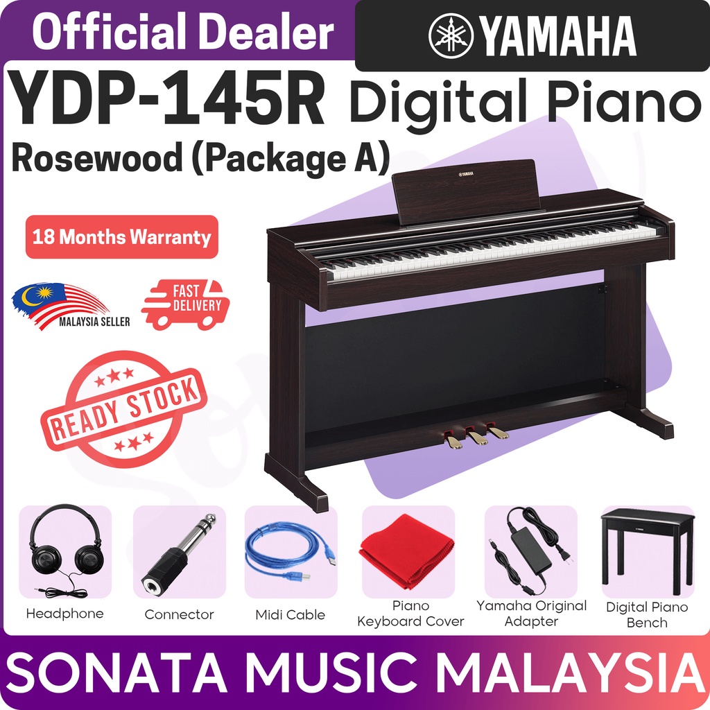 YAMAHA YDP 145 R DIGITAL PIANO NEW UNIT Package A (YDP145R / YDP 145R ...