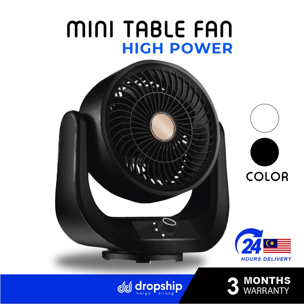 High Speed Mini Table Fan 9 Cooling Fan Modern Air Circulator Fan 3 speed Mode Electric Fan kipas Shopee Malaysia