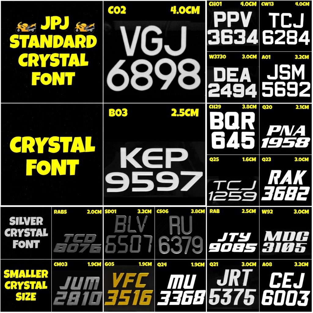 JPJ Standard Number No Plate Motor Plat (Papan Besi/Papan PVC/Papan ...