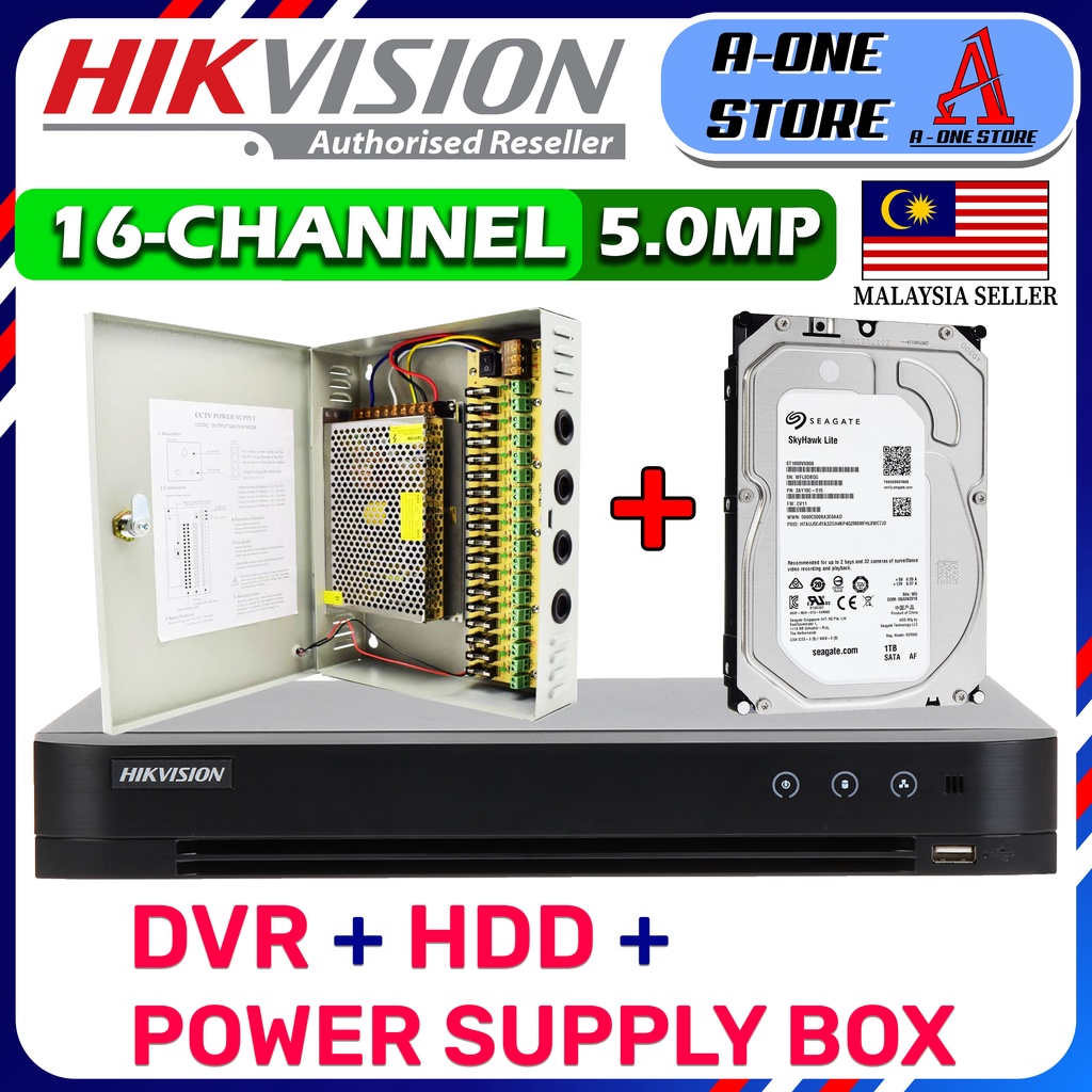 HIKVISION 16-CHANNEL CCTV 5.0MP 1920P DVR + HDD 4K DS-7216HUHI-M2/S 5MP ...