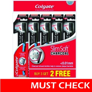 Colgate Slim Soft Charcoal Gold Toothbrush Multipack Value 5pcs ...