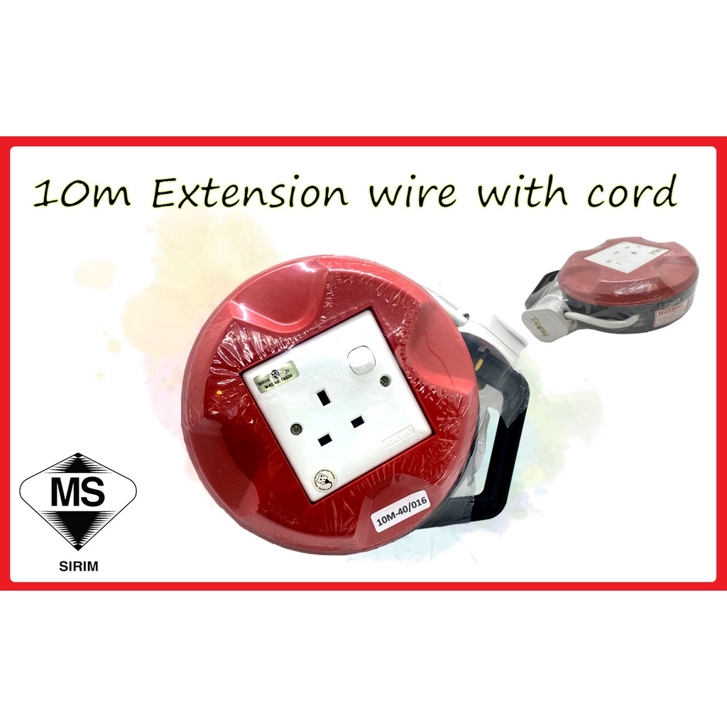 7m 10m Round Extension Wire Box Power Cable Roller Trailing Socket Plug Adapter 40 016 Wire