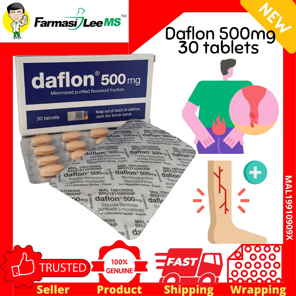 Daflon 500mg(Exp 11/2026)/1000mg 30tablets (Exp 4/2028) | Shopee Malaysia