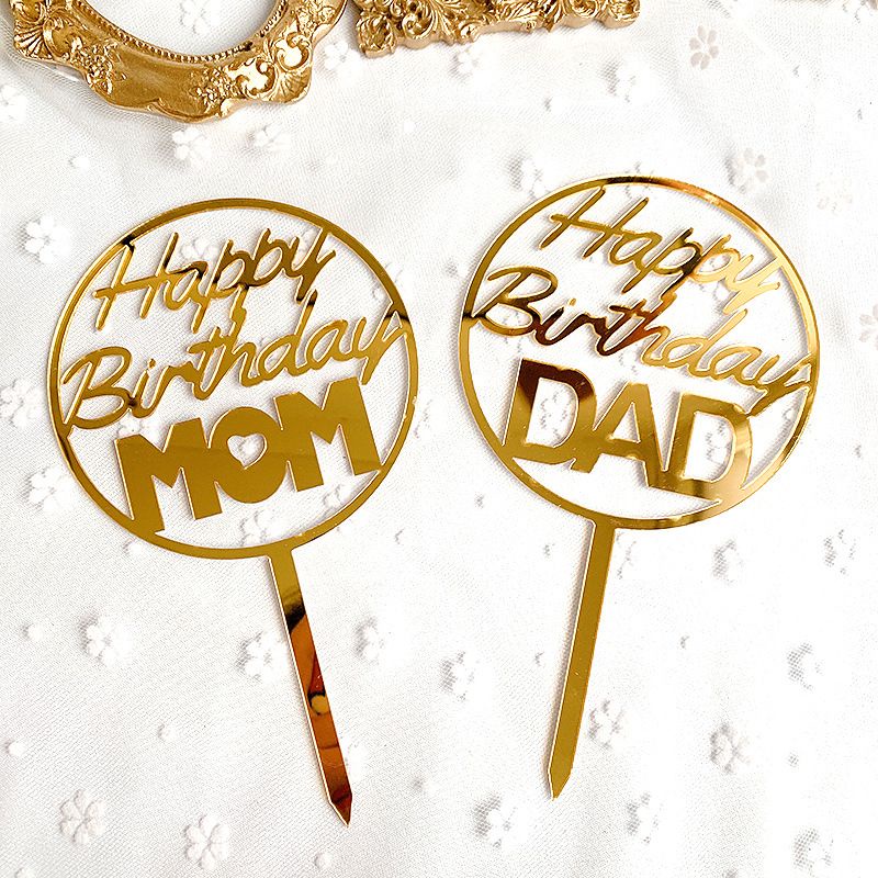 CAKE TOPPER HAPPY BIRTHDAY MOM HBD DAD HAPPY BIRTHDAY FATHER BIRTHDAY ...
