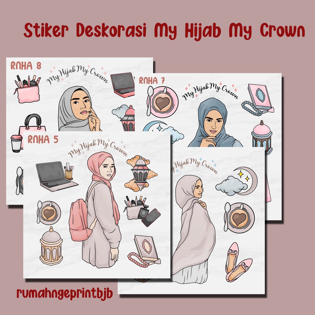 Hijab SERIES STICKER WATERPROOF STICKER WATERPROOF CUTE AESTHETIC ...