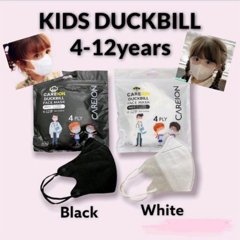 Careion Kids Duckbill Earloop 3D 4 ply 10Pcs Face Mask Duckbil ...