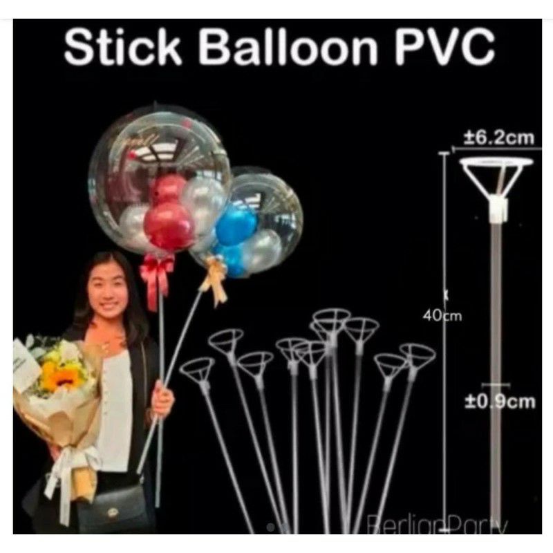 Stick+pvc Balloon CUP/Large Balloon Stick 40cm | Shopee Malaysia
