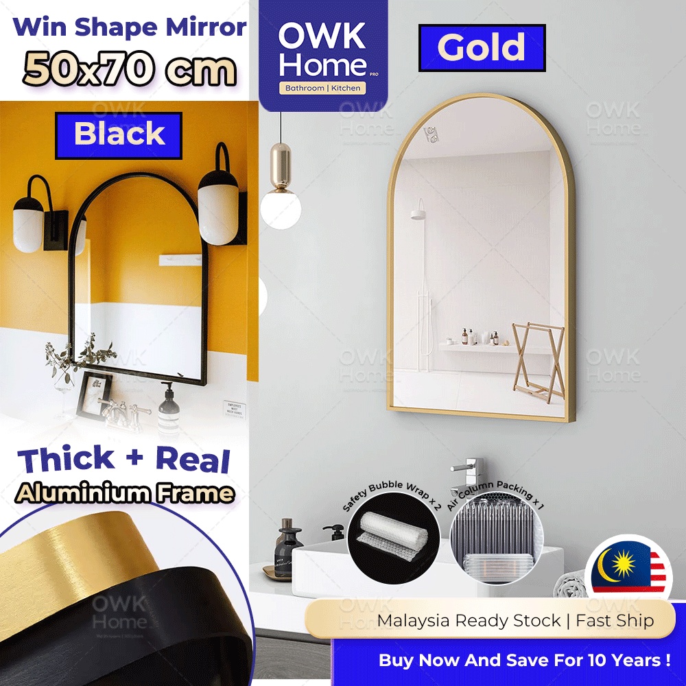 Cermin bentuk tingkap/ Cermin Emas/ Cermin Hitam/Rectangle Mirrors ...