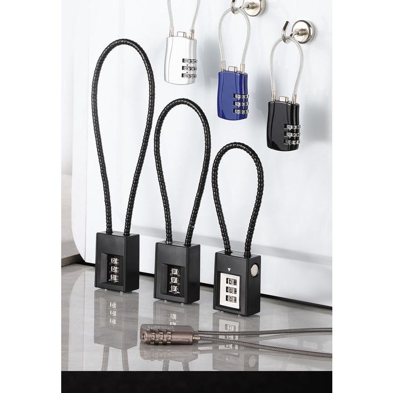 Padlock Chain Soft Lock Cupboard Cabinet Door Long Padlock Thin Wire ...