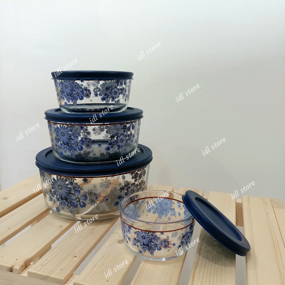4 Pcs in 1 set Borosilicate Glass Smart Size Round Storage Set With ...