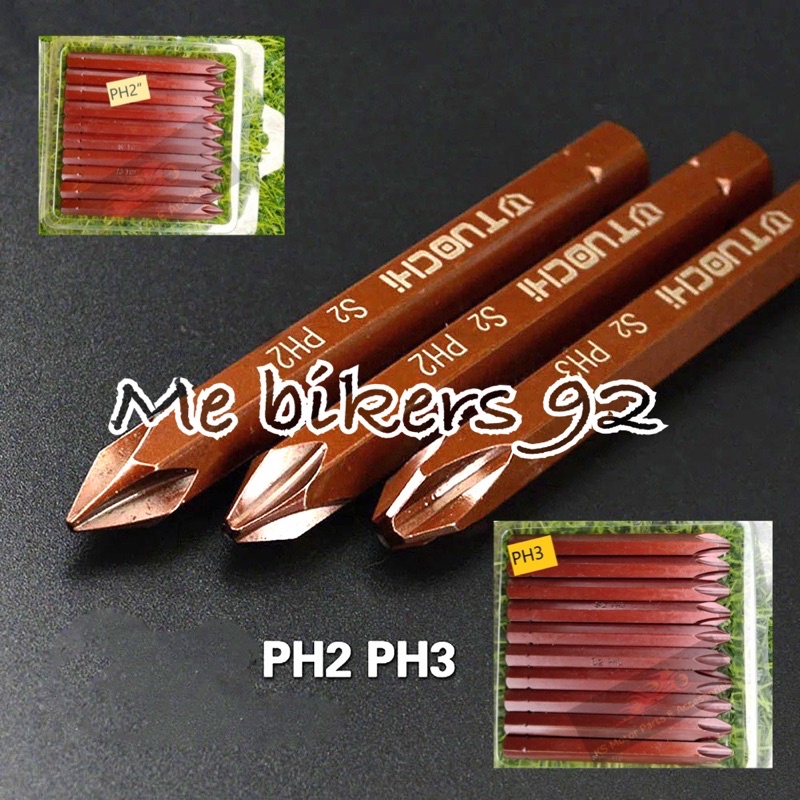 Me bikers 92 (1PCS)Hex Shank PH2 PH3 8 Magnetic Bits Slotted ...
