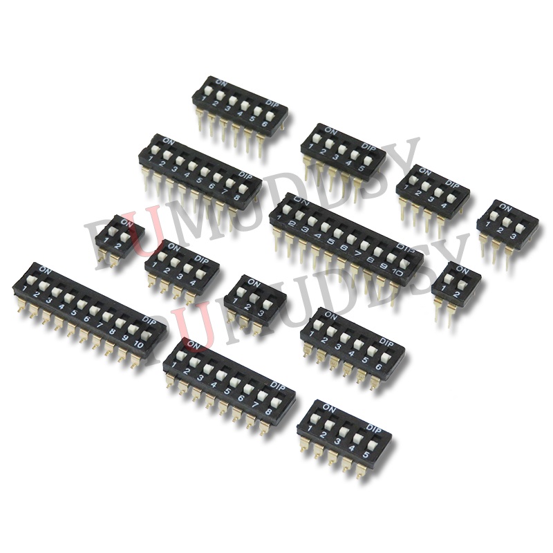 5PCS 2.54mm Pitch Slide Switch 1P 2P 3P 4P 5P 6P 8P 10P SMD DIP Black Snap Switch Gold Plated ...