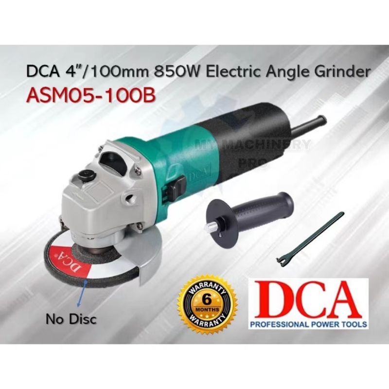 DCA ASM05-100B ANGLE GRINDER 100MM 4" 850W MESIN PENCANAI GERINDA POTONG KAYU BESI SEMEN MOZEK ...