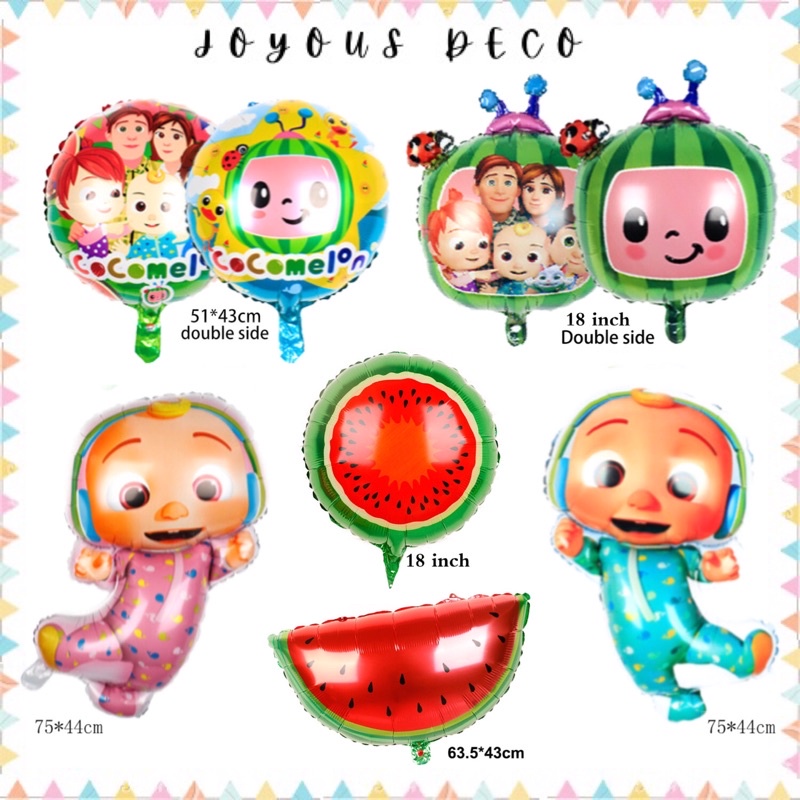 Cocomelon Theme Party foil balloon watermelon for party creative ...
