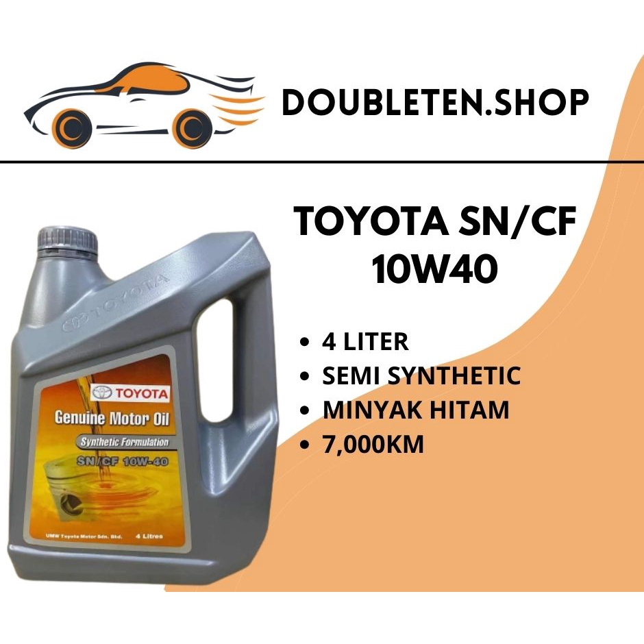 Toyota 10W40 Genuine Engine Oil 4L Semi Synthetic Minyak Hitam Minyak ...