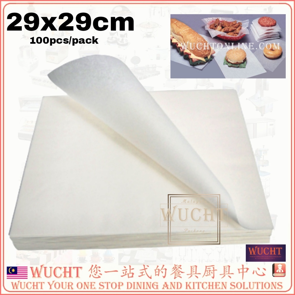 【WUCHT】100 x 29cm White Plain Pastry Paper 12" Serving Wrap Wax Paper ...