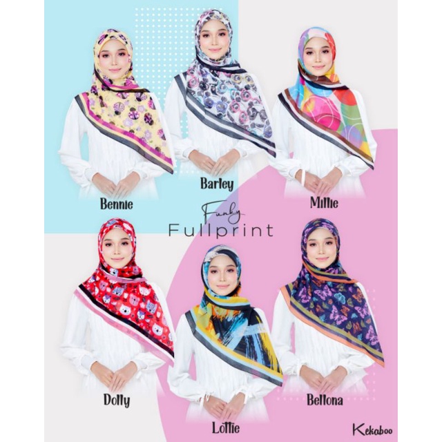 KEKABOO Tudung Bawal Fullprint Koleksi Funky / Classique / Ratu / Raya ...