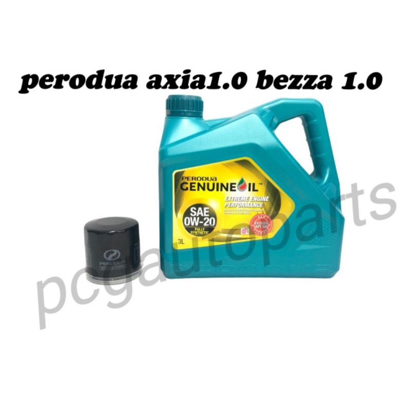 Perodua Engine Oil 0w20(3Litre) 0w-20 Fully Synthetic+Oil Filter Axia ...