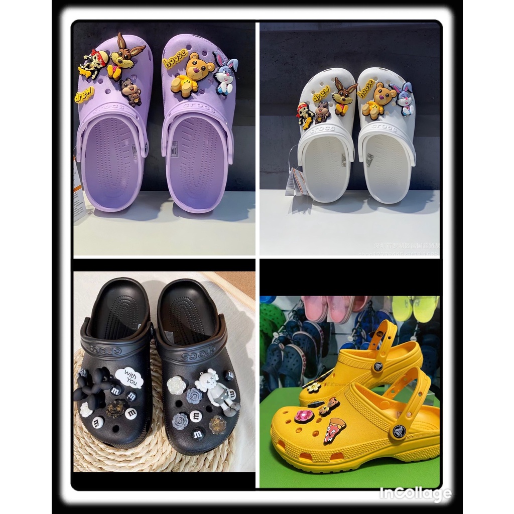 [Genuine Product] CROCS DREW HOUSE JUSTIN Biber Slippers + 3D STICKER ...