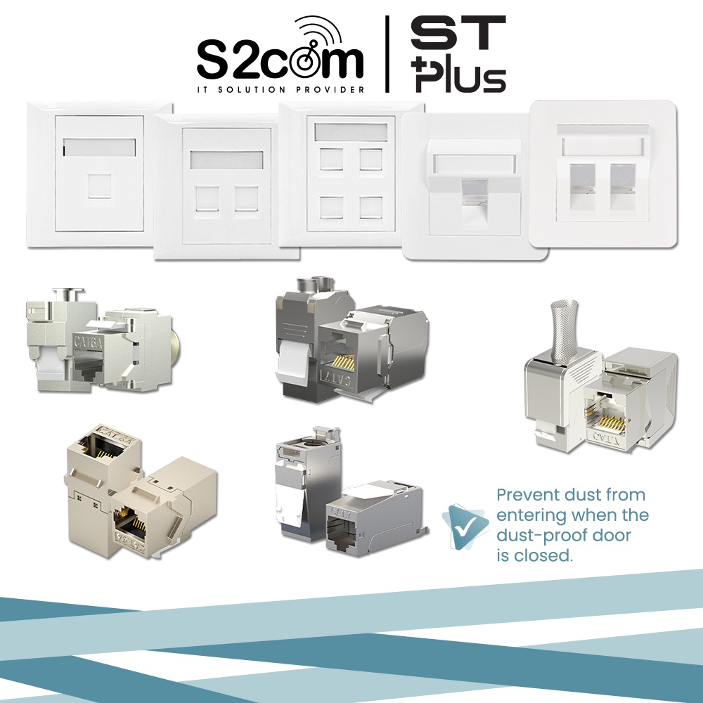 Cat6A Cat7 RJ45 Shielded Keystone With 1 / 2 / 4 Ports Flat & Degree ...