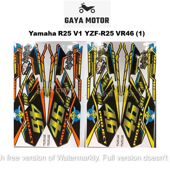 Yamaha R25 V1 YZF-R25 VR46 (1) Body Sticker | Shopee Malaysia