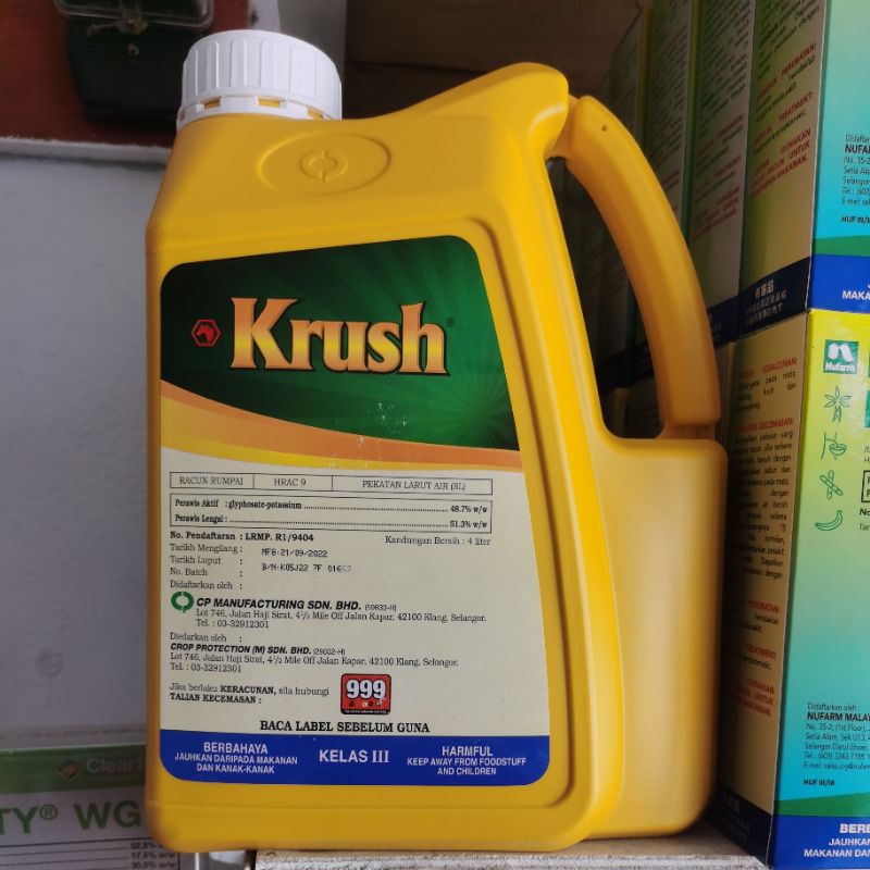 Krush 4 Liter glyphosate potassium 48.7% Racun Rumput | Shopee Malaysia