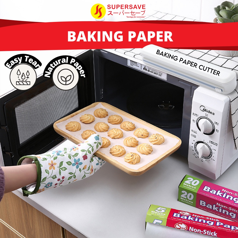 SUPERSAVE 5M/10M Baking Paper with Cutter Non-Toxic Safe for Oven ...
