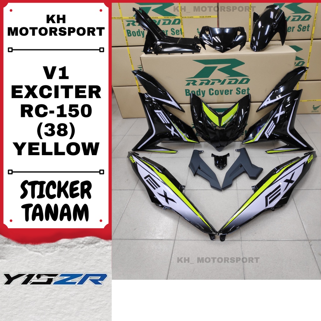 YAMAHA Y15 Y15ZR V1/V2 EXCITER RC-150 (38) YELLOW STICKER TANAM/AIRBRUSH | Shopee Malaysia