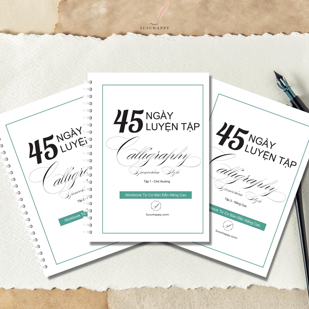 3 Calligraphy Workbooks 45 Days Self-Study Spencerian Style Calligraphy ...