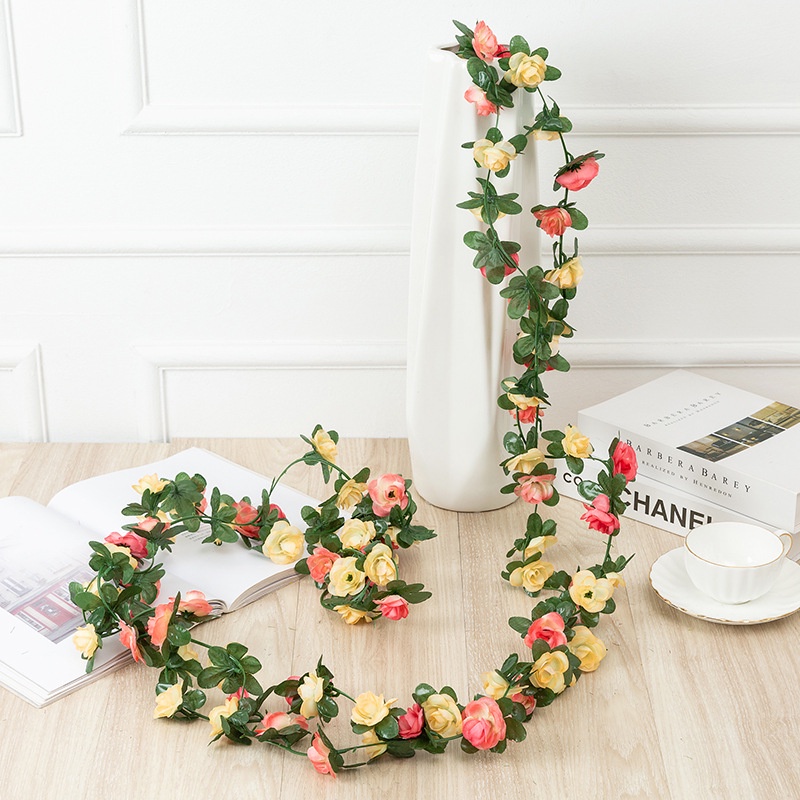 2.5m Fake Rose Vine Flowers Garland Plant Artificial Flower Hanging ...
