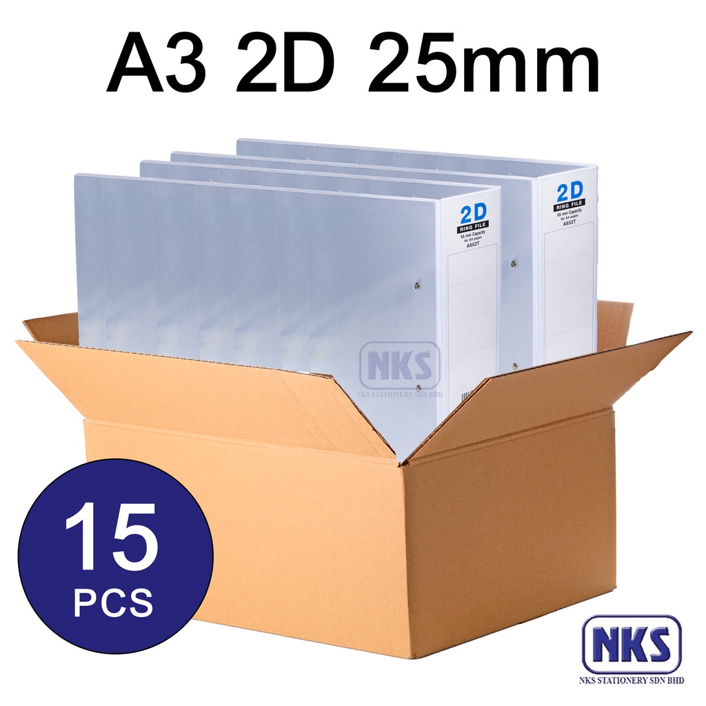 A3 PVC 2D RING FILE - 25MM (1 CTN OF 18 PCS) | Shopee Malaysia