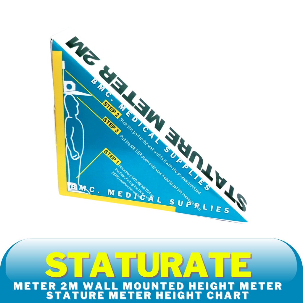 Staturate Meter 2M (1Piece) Body Height Rod Wall Mounted Height Meter ...