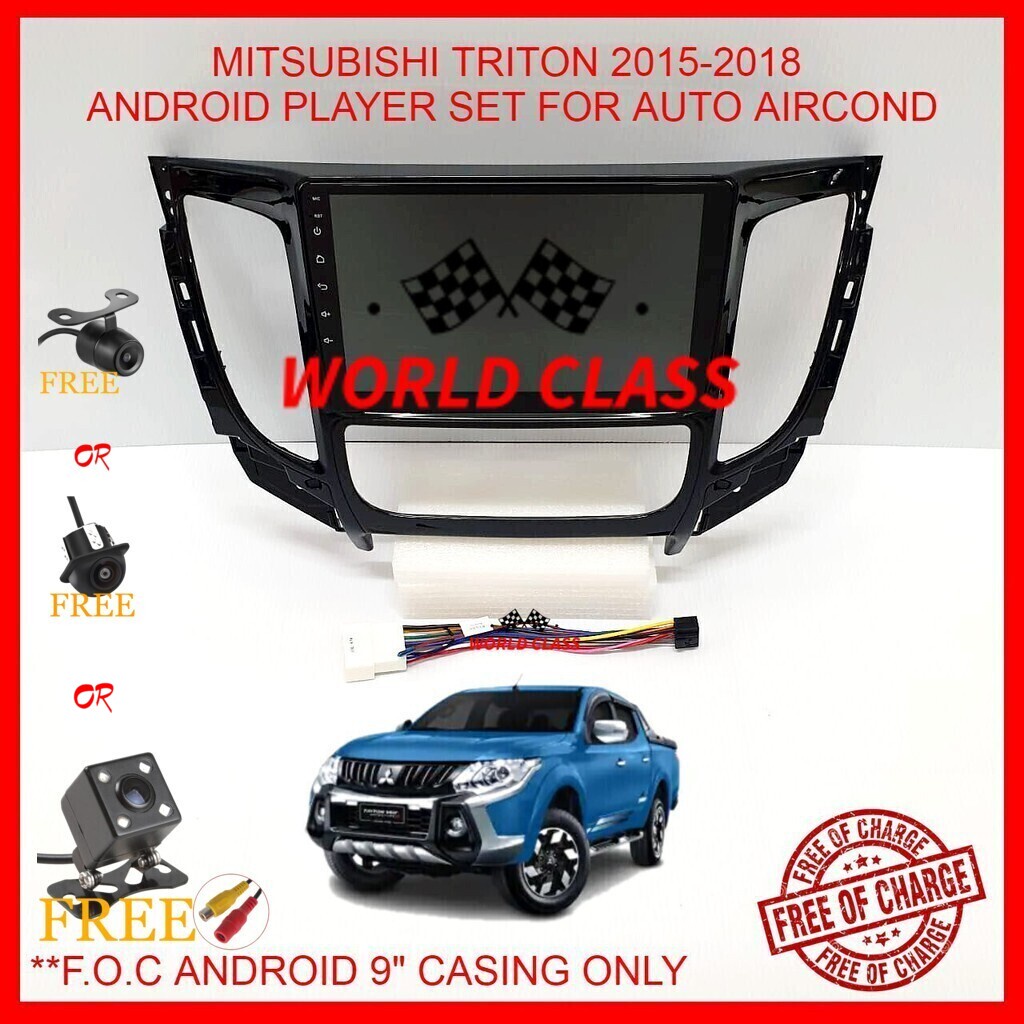 MITSUBISHI TRITON 2015-2018 (AUTO) ANDROID 9" IPS PLAYER 2.5D FULL HD ...