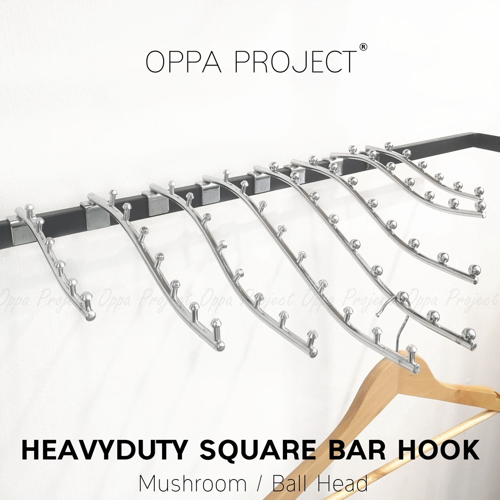 READY STOCK Heavy duty Square Bar Waterfall Hook High Quality Chrome ...