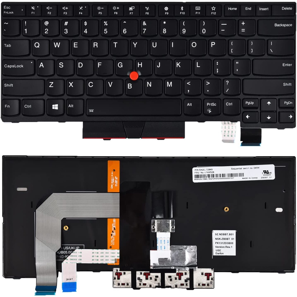 Lenovo Thinkpad T470 T480 A475 A485 US Layout 01AX487 01AX528 01AX569 ...