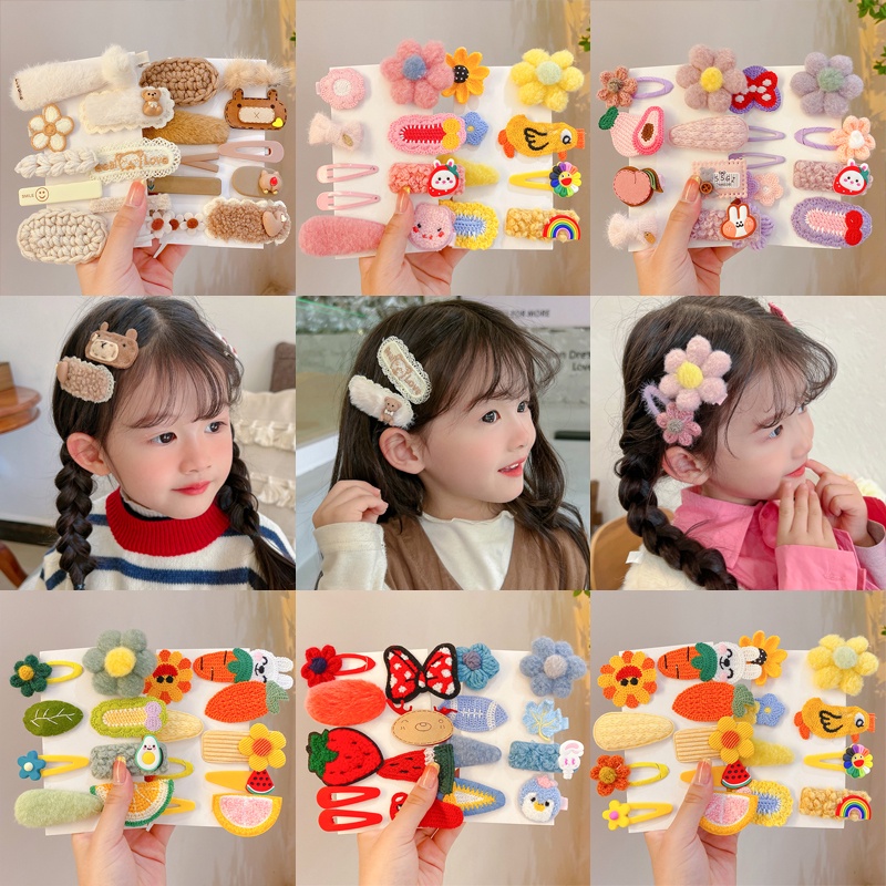 10pcs/set of Cute Children's Hair Clips Female Forehead Broken Hair ...