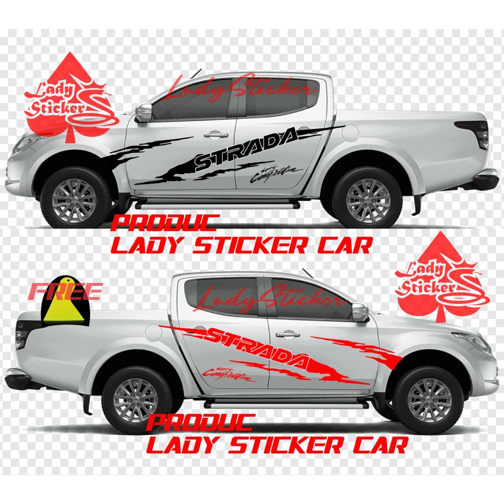 Triton STRADA CAR STICKER STRIPING STICKER MITSUBISHI STRADA TRITON CAR ...