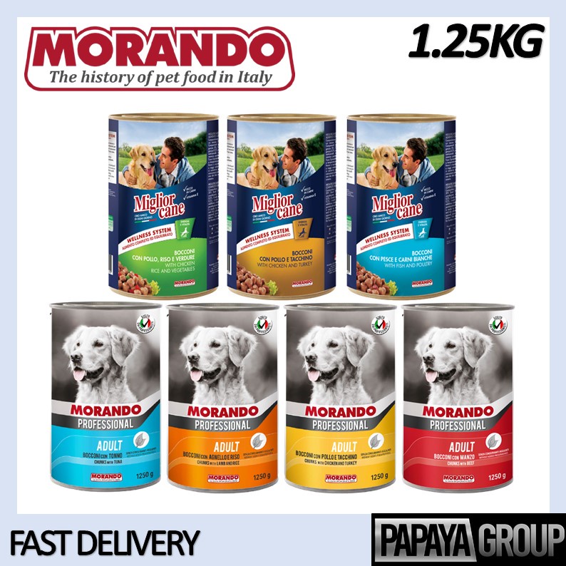Morando Professional Chunks Dog Canned Food / Dog Wet Food 1250g / 1 ...