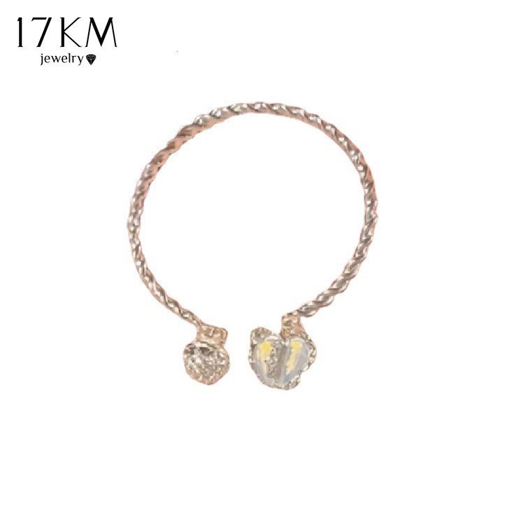 17KM Simple Split Heart Bracelet for Women Heart Silver Chain Bracelets ...