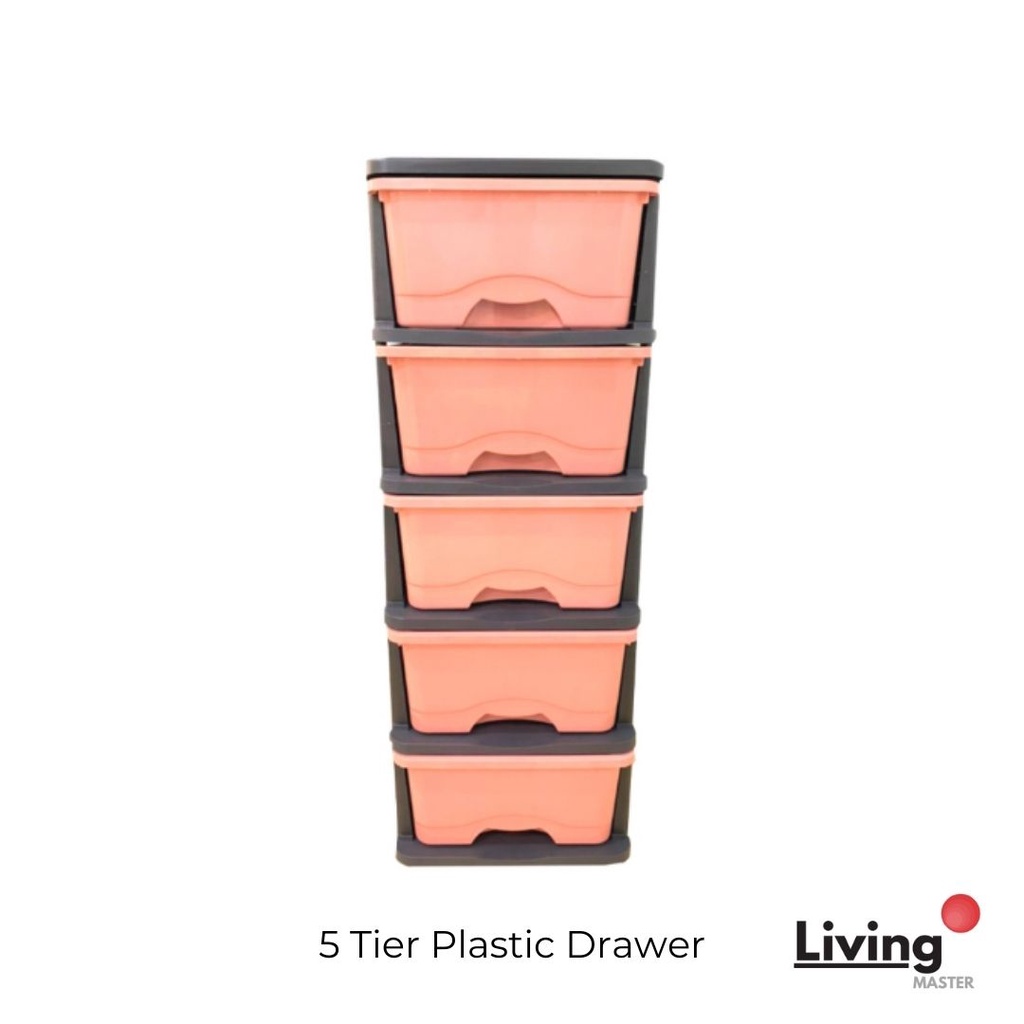 Kabinet Laci Plastik Modern 5 Tier Transparent & Mix Color Plastic ...